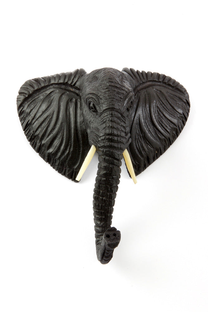 Small Kenyan Carved Elephant Bust Wall Mask | Afrotise.com